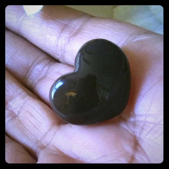 Jewelry | Vintage Brown Lucite Puffy Heart Ring | Poshmark